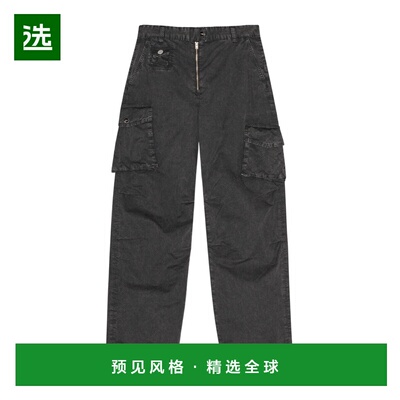 香港直邮Ganni 水洗斜纹长裤 W0446裤子直筒裤