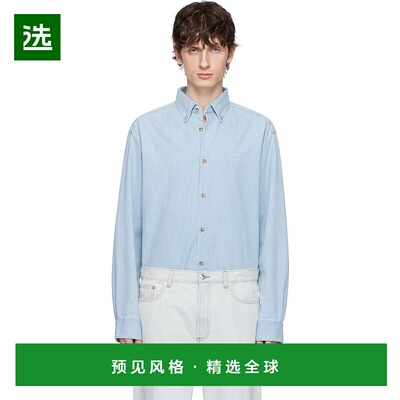 1h可退 香港直邮A.P.C. 男士 蓝色 Mathias 牛仔衬衫 COGXXH12586