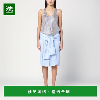 1h可退 香港直邮Giuseppe Di Morabito 女士 莱茵石衬衫式连衣裙(