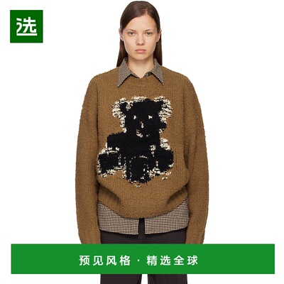 1h可退 香港直邮Acne Studios 艾克妮 女士 黄褐色圆领毛衣 A6060