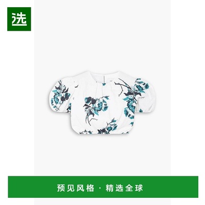 1h可退 香港直邮Erdem 女士 Romi 短款印花亚麻上衣 SS215980RLXW