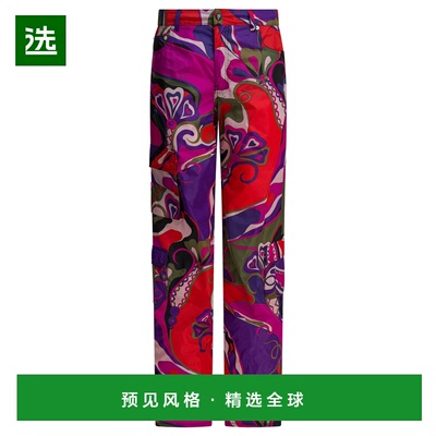 1h可退 香港直邮Emilio Pucci 璞琪 女士 蘭花印花工裝褲 5URT725