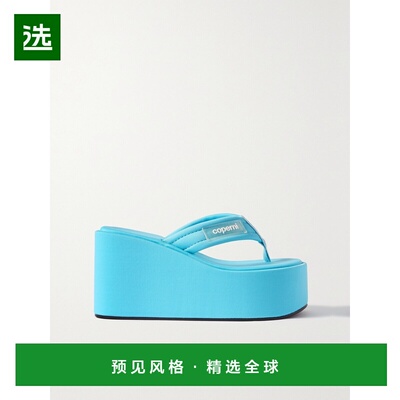 香港直邮Coperni 女士 Webbing 坡跟人字拖 COPSH09464TURQSE高跟