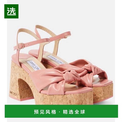 1h可退 香港直邮Jimmy Choo 周仰杰 女士 Heloise 95 皮质防水台