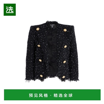 1h可退 香港直邮Balmain 巴尔曼 女士 Spencer 波尔卡圆点花呢夹