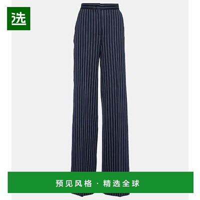 香港直邮MaxMara 麦斯玛拉 女士 Benito 细条纹棉混纺居家长裤 00