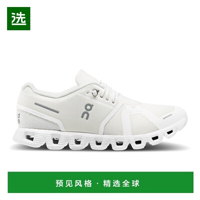 欧洲直邮On/昂跑 Cloud 5系列女士原色白/白色再生聚酯纤维lo