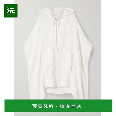 1h可退 香港直邮LISA MARIE FERNANDEZ 女士 连帽褶皱亚麻混纺薄