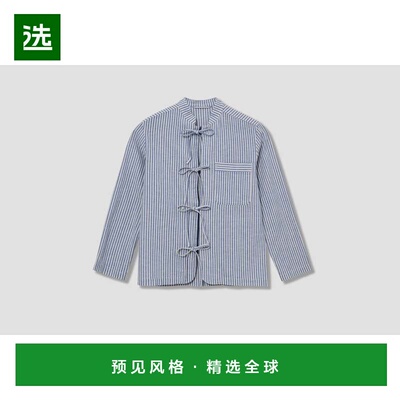 1h可退 香港直邮Drake's 女士 DR2A4N 25080-01 小立领打结领条纹