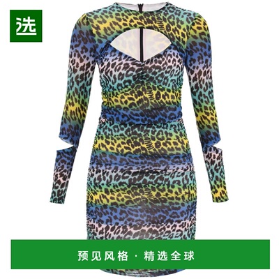 1h可退 香港直邮GANNI 女士连衣裙 T3415999 SS2023 绿色 MULTICO