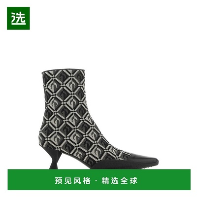 1h可退 香港直邮Marine Serre 女士 MOON DIAMANT 刺绣棉混纺短靴