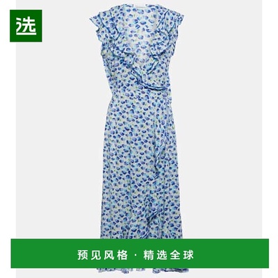 1h可退 香港直邮Poupette St Barth 女士 Triny 印花荷叶边中长连