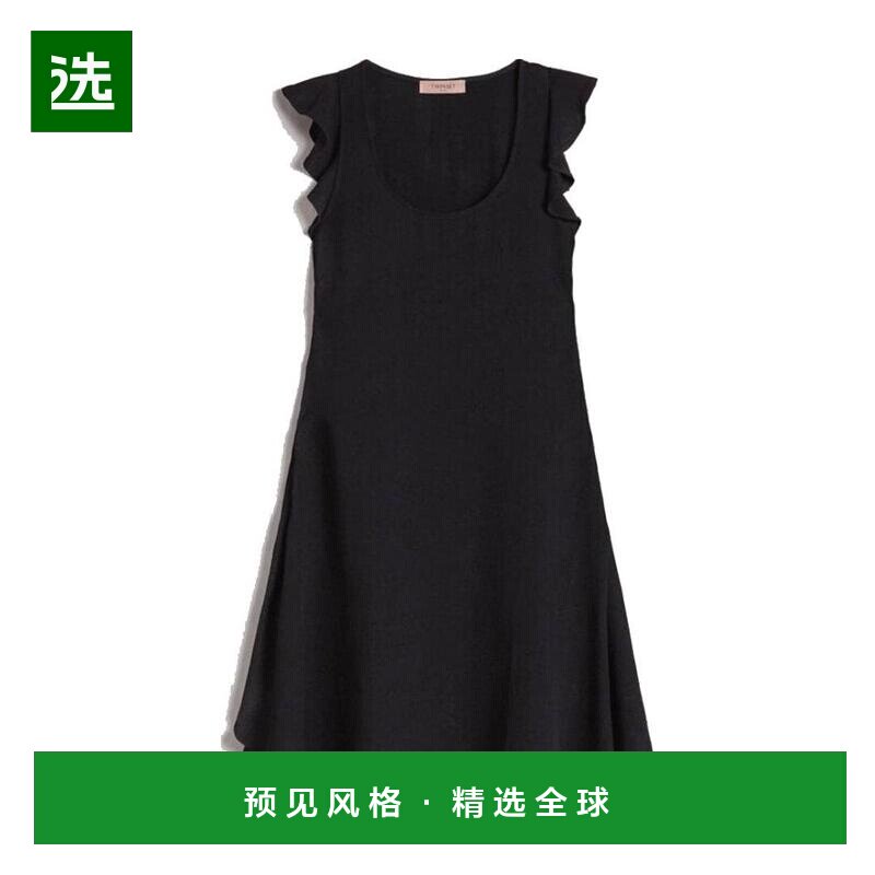 香港直邮TWINSET 女士半身裙 TT21436 SS2021 黑色 荷叶边连衣裙