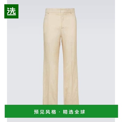 1h可退 香港直邮Wales Bonner 男士 巴黎高腰直筒长裤 white白色