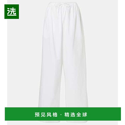 1h可退 香港直邮The Row 女士 Hubert 棉质阔腿裤 white白色 舒适