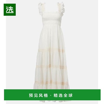 1h可退 香港直邮RIXO 女士 Aubrie 层叠棉质薄纱长款连衣裙长裙