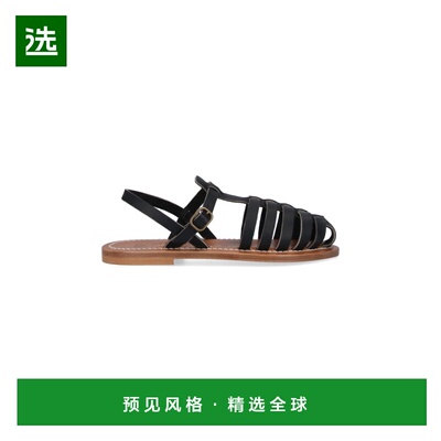 1h可退 香港直邮K.JACQUES 女士 St Tropez 黑色凉鞋 EJ30467PULN