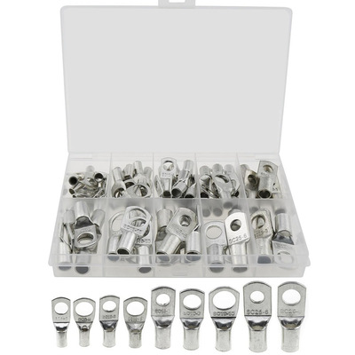 65PCS盒装 镀锡铜SC窥口压接接线端子/铜鼻子铜线耳端头