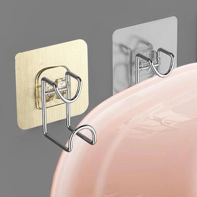 No-Drill Bathroom and Kitchen Wall-Mounted Basin Hooks, Trac