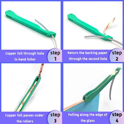 Stained glass hand foil tool Colored glass hand foil tool