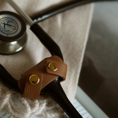 PU leather stethoscope name tag leather buckle recognition