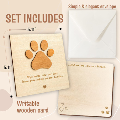 Sympathy for a lost dog?? Pet? lose? Comfort? Wooden postca