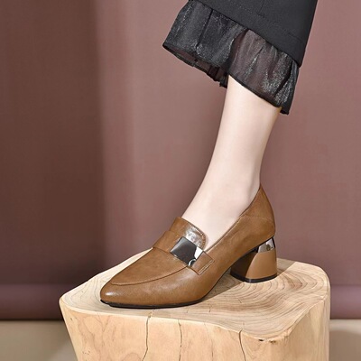 Sharp pointed high heels for women, 2024 spring British sty