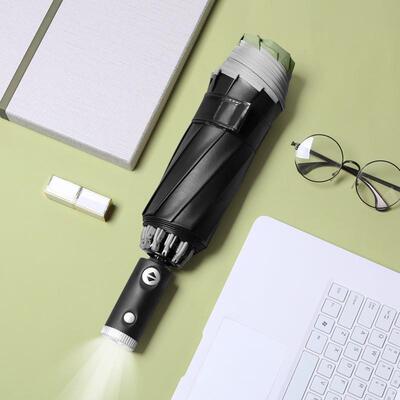 创意全动向雨伞广反光条太自阳伞反LED手电筒商务告礼品遮233阳伞
