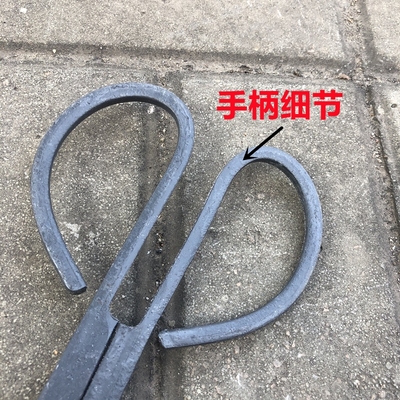 老式锻打火钳垃圾夹加长环卫工人扁嘴夹子家用加厚烧火铁钳煤球夹