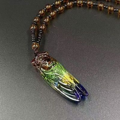 方源六转春秋蝉仙蛊吊坠金蝉手工吊坠玉蝉一鸣惊人知了毛衣项链潮