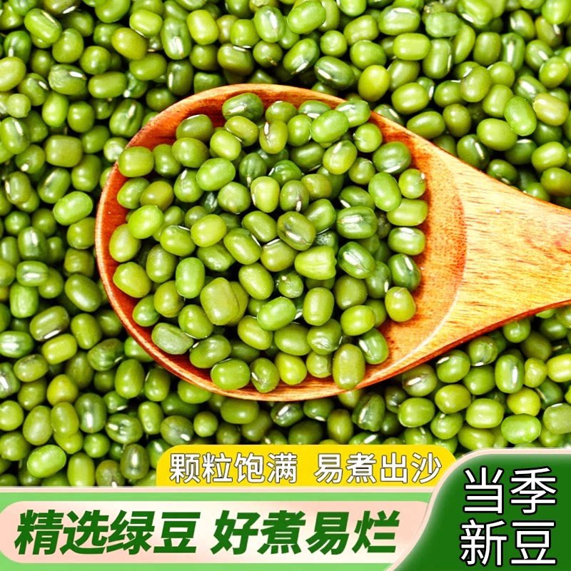 新货绿豆五斤新鲜农家五谷杂粮颗粒饱满绿豆饼绿豆糕原料绿豆汤