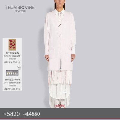 [秋冬优惠]THOM BROWNE 女士四条纹V领开衫
