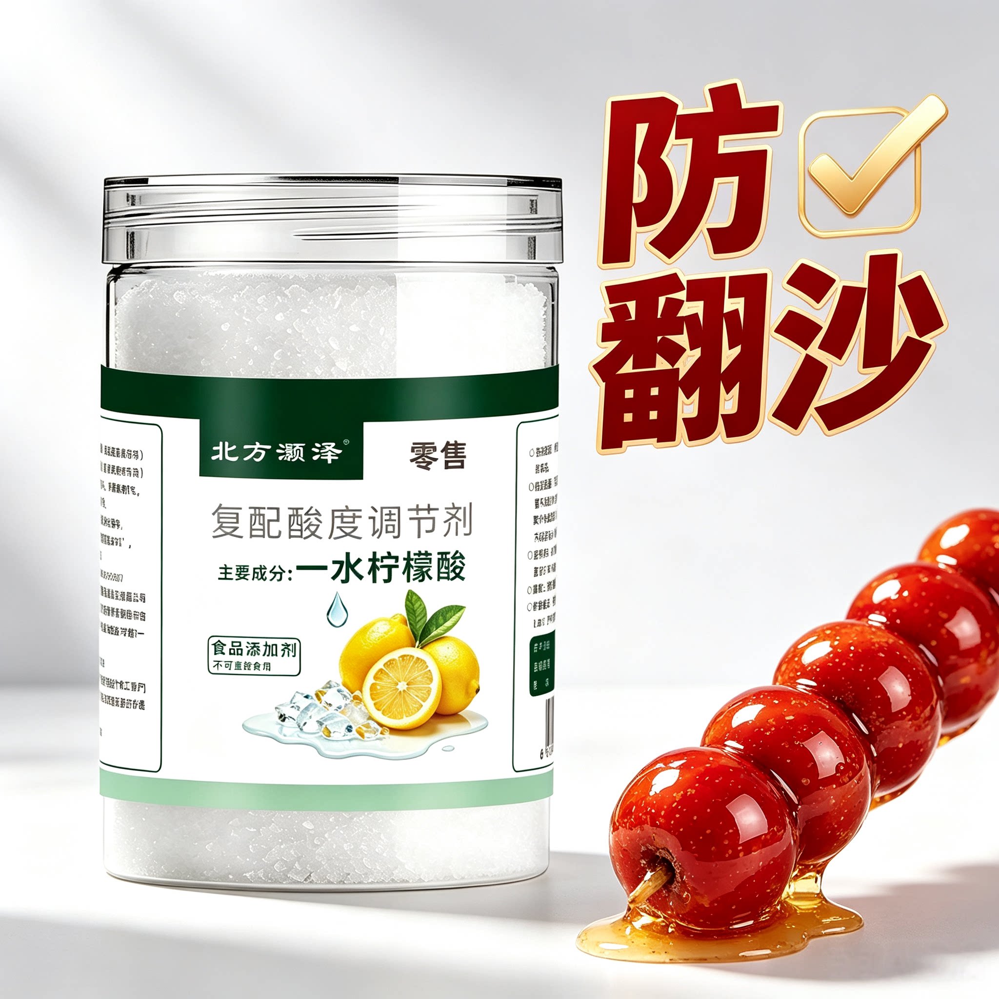 柠檬酸食品级糖葫芦专用防反沙酸度调节剂饮料果汁洗藕食用柠檬酸