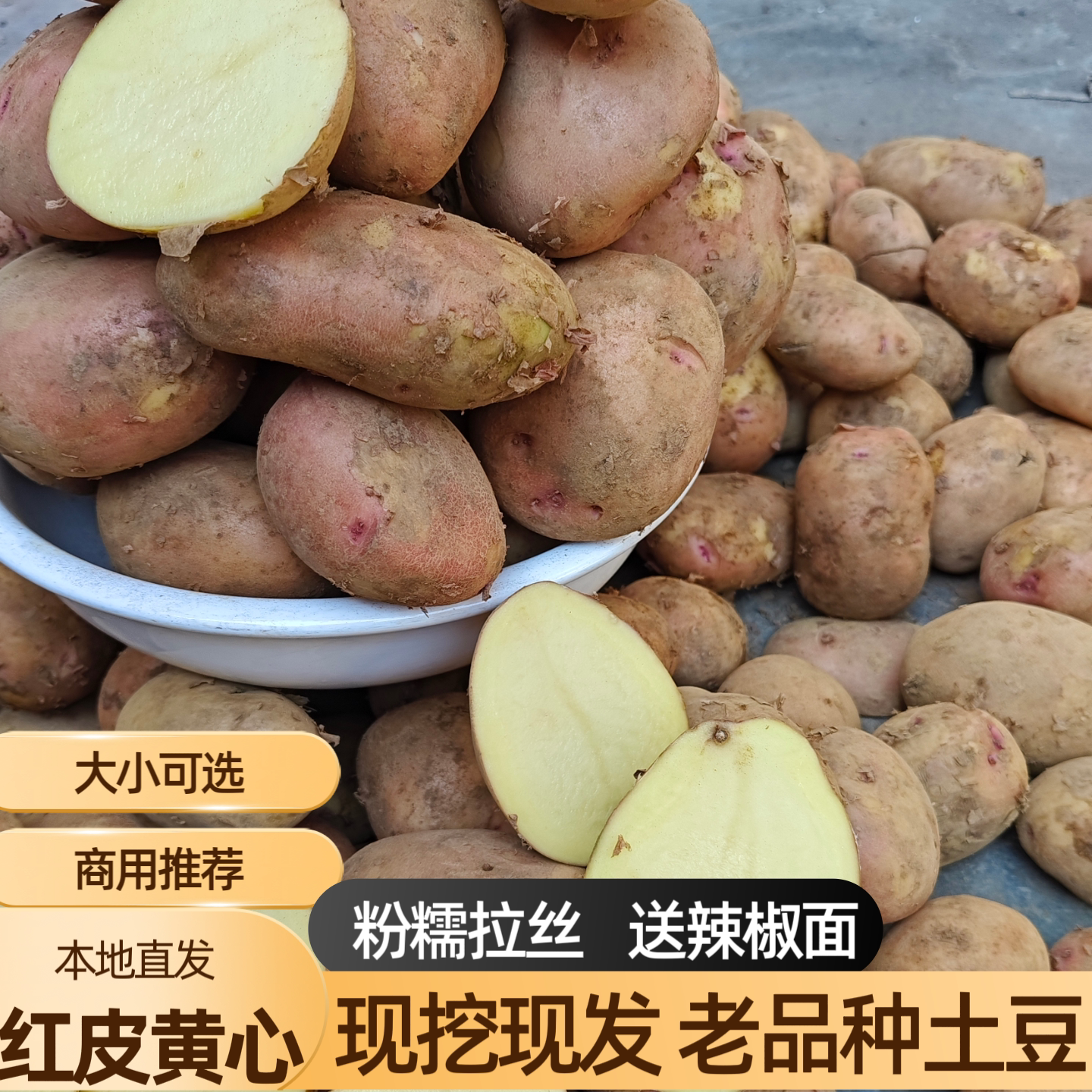 贵州新鲜红皮黄心大土豆粉面农家高山现挖自种本地洋芋马铃薯