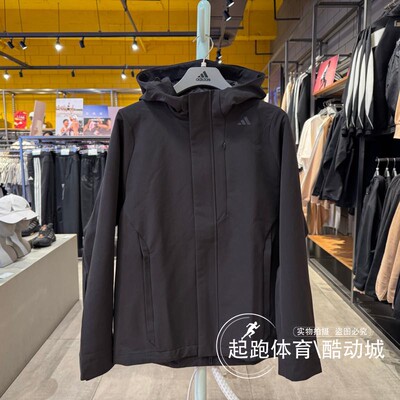 阿迪达斯男拒水保暖连帽夹克外套