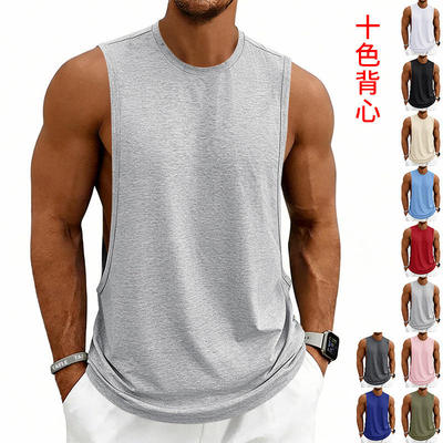 跨境亚马逊运动男士春夏季宽松大码健身GYM跑步训练篮球背心CY-89