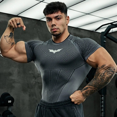 YOUNGLA美式夏季新款男士紧身T恤慢跑者运动健身跑步训练速干短袖