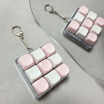 Fidget Keychain Finger Keyboard Caps Toy Keys Button Keycap