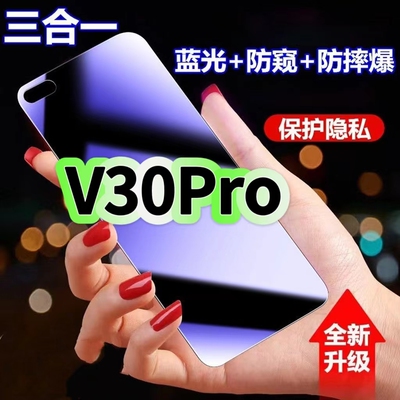 V30Pro蓝光防窥三合一荣耀钢化膜