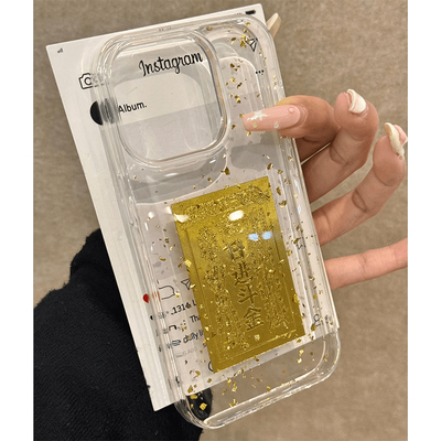 日进斗金适用oppofindn3flip手机壳findn2flip金箔n3小众n2滴胶findn折叠屏高级感oppo文字0pp0硬壳透明新款