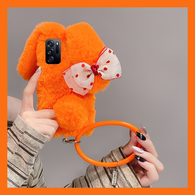 蝴蝶结兔子耳朵适用oppofindn3flip手机壳findn2flip斜挎n3手环n2秋冬季findn折叠屏毛绒oppo毛茸茸0pp0可背