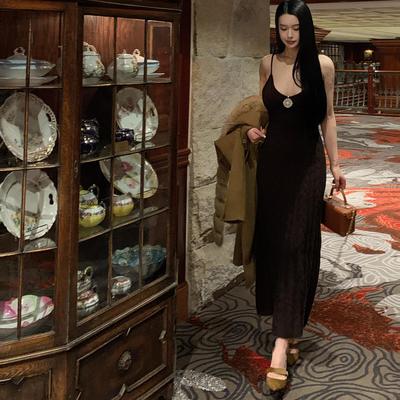 休闲吊带裙针织孙智惠连衣裙秋冬