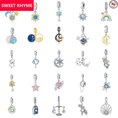 跨境爆款925纯银太阳月亮星星吊坠 DIY手链项链饰品配件女