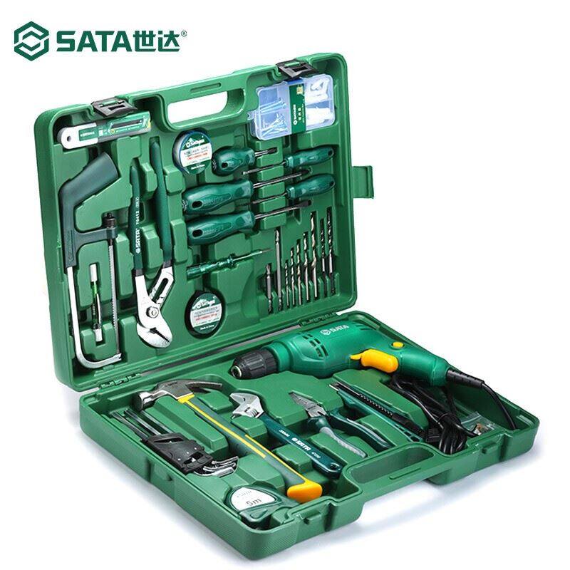 。世达家用手电钻工具套装58件家庭安装多功能维修五金工具箱0515_虎窝淘