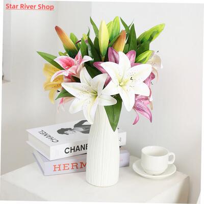 Artificial silk flowers fake lily Bouquet 41cm long DIY crea