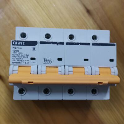 空气开关NBH-1254P黄柄100安 拆机  单只