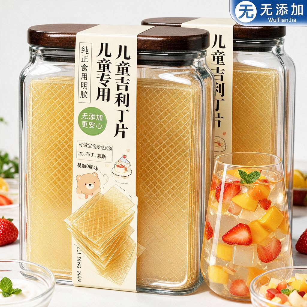 婴儿级!吉利丁片食用家用儿童可食用烘焙淡奶油官方旗舰店食品级