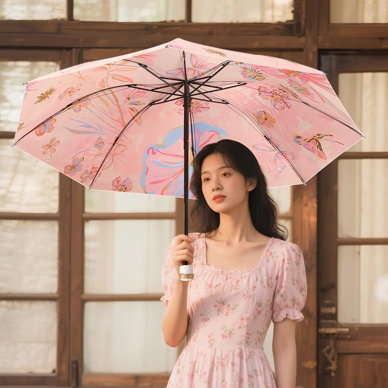 【双面双花】高颜值油画系雨伞女晴雨两用太阳伞防晒遮阳