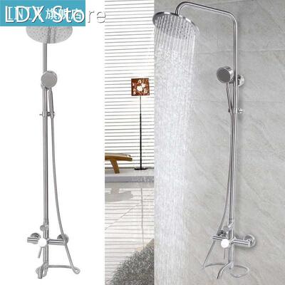 Bathroom Shower Set Wall Mounted Round Shower Head Adjustabl