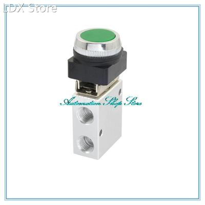 JM-322PP 13mm Thread 3/2 Way Green Flat Push Button Pneumati